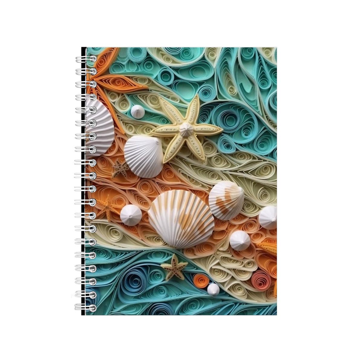 3D Quilled Seashells Beach Wave Notebook Gift Idea Notepad Pad 105 ...