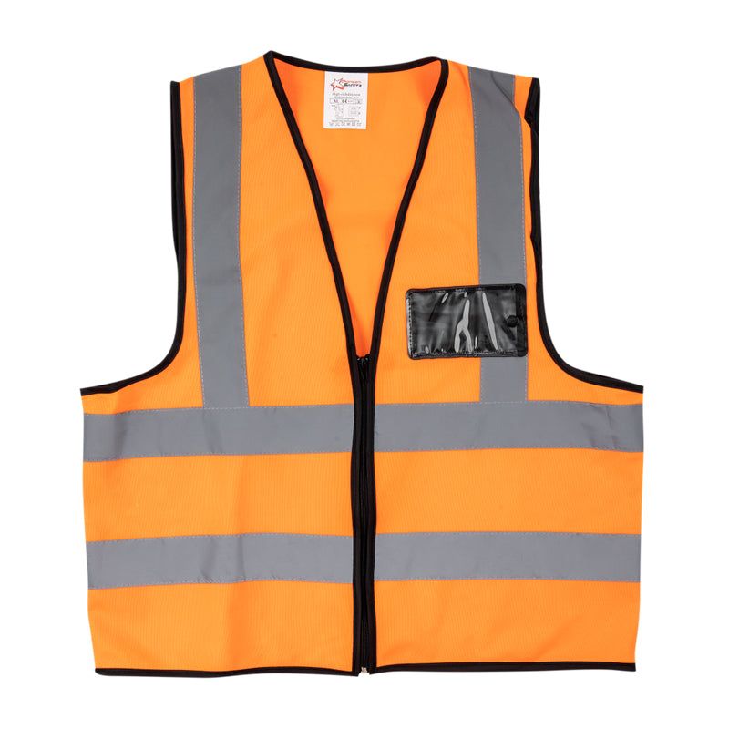 PIONEER SAFETY Vests Reflective Fluorescent Orange Zip Pocket | Shop ...