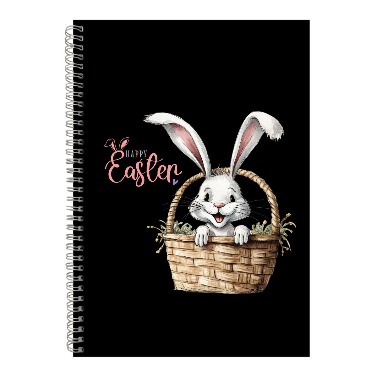 Basket A4 Notebook Spiral Lined Trendy Easter Graphic Notepad Present ...