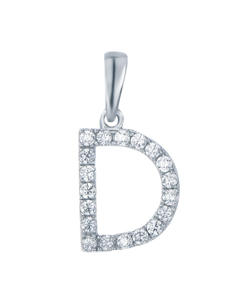 Sterling Silver Micro Set Letter D Pendant SP00019 | Shop Today. Get it ...
