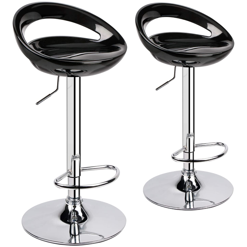 Crescent Shape Bar Stools 1237 - Set of 2 - Black | Shop Today. Get it ...