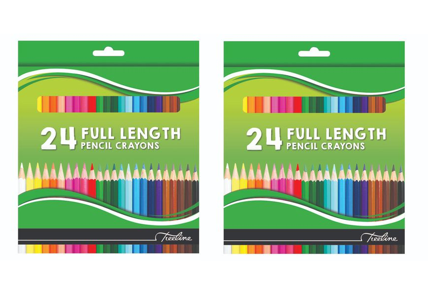 Treeline Pencil Crayons 24 Colours Full Length - Pack of 2 | Shop Today ...