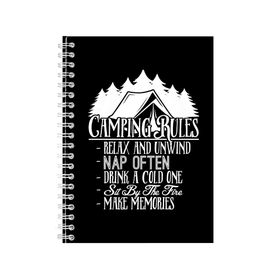 Camping rules Notebook Camper Gift Idea Writing Book Notepad Pad 32 ...
