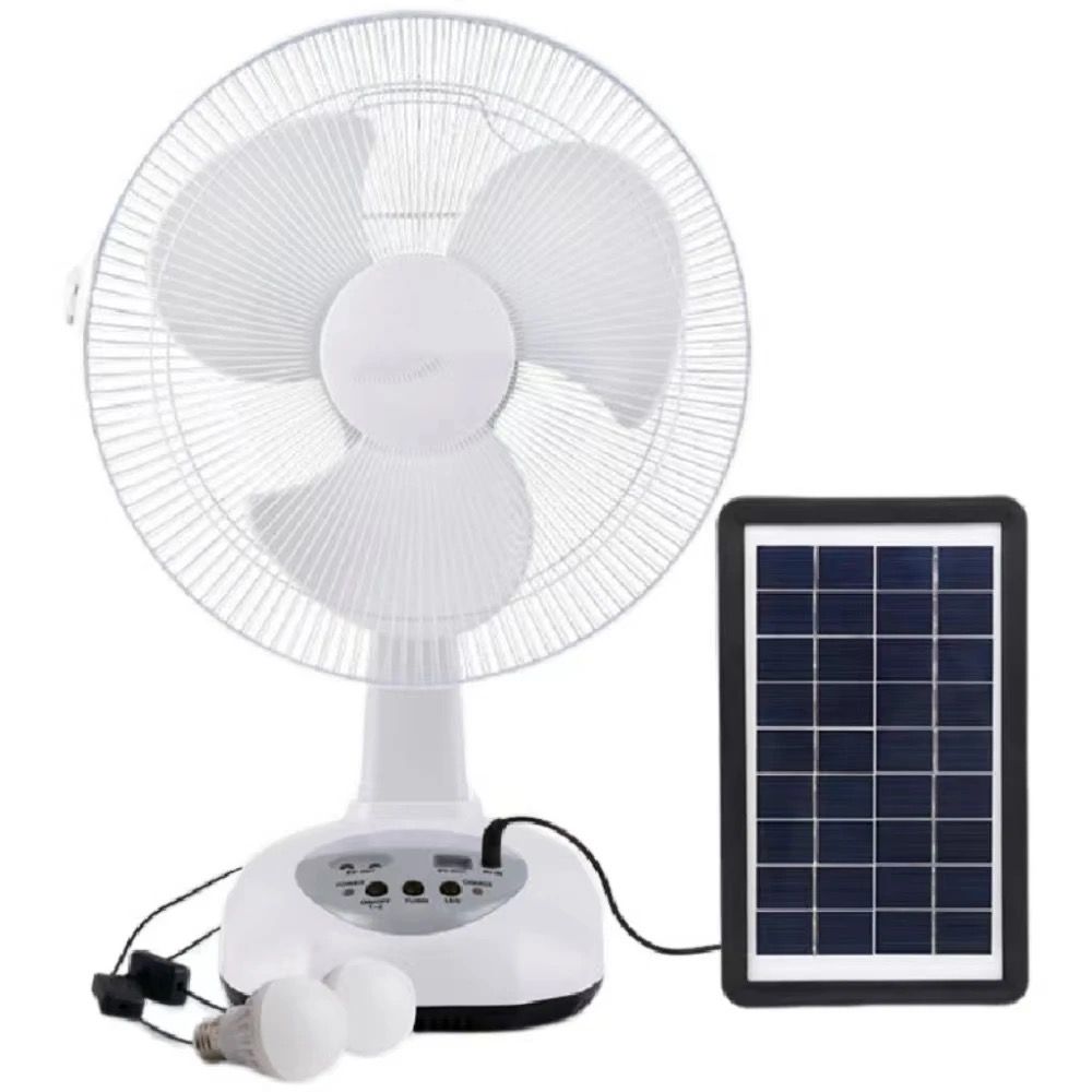 Solar Fan System, LED Lamp, 3W Solar Panel, USB Output. | Shop Today ...