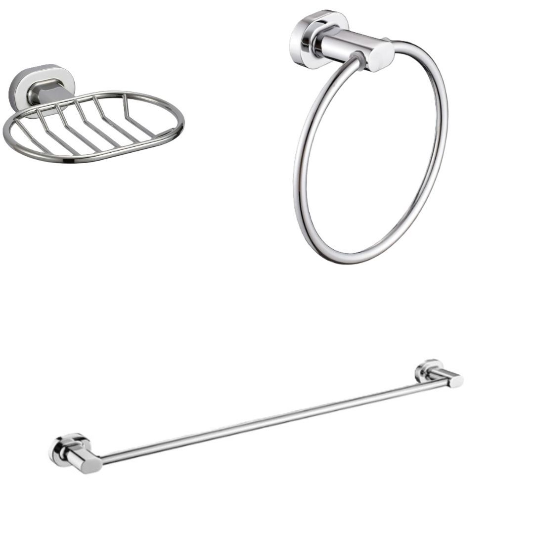 Essential 3 Piece Chrome Bathroom Accessory Set | Shop Today. Get it ...