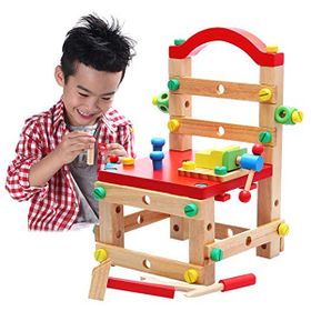 Wooden Chair Educational toy, Carpenter Tool Kit for Kids B4332 | Shop ...