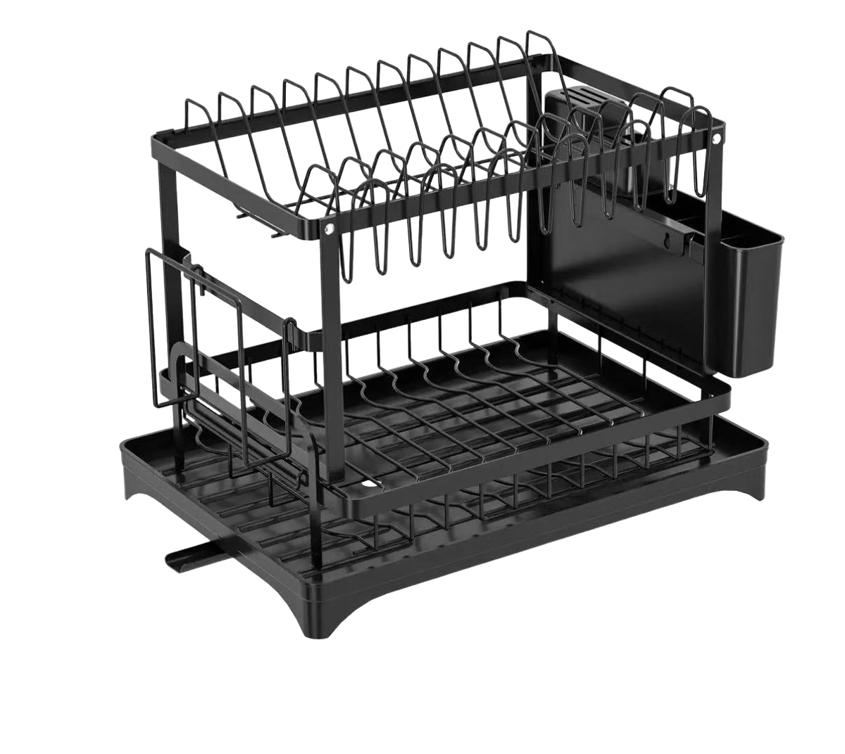 2-Tier Kitchen Utensil Rack with Drainboard and Dish Drainer | Shop ...