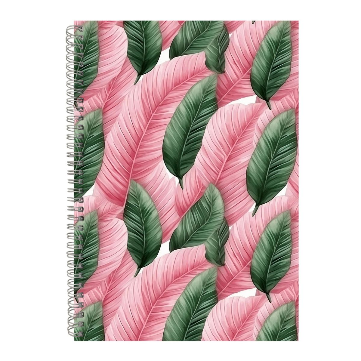 Feather A4 Notebook Spiral and Lined Floral Leaf Pattern Graphic ...