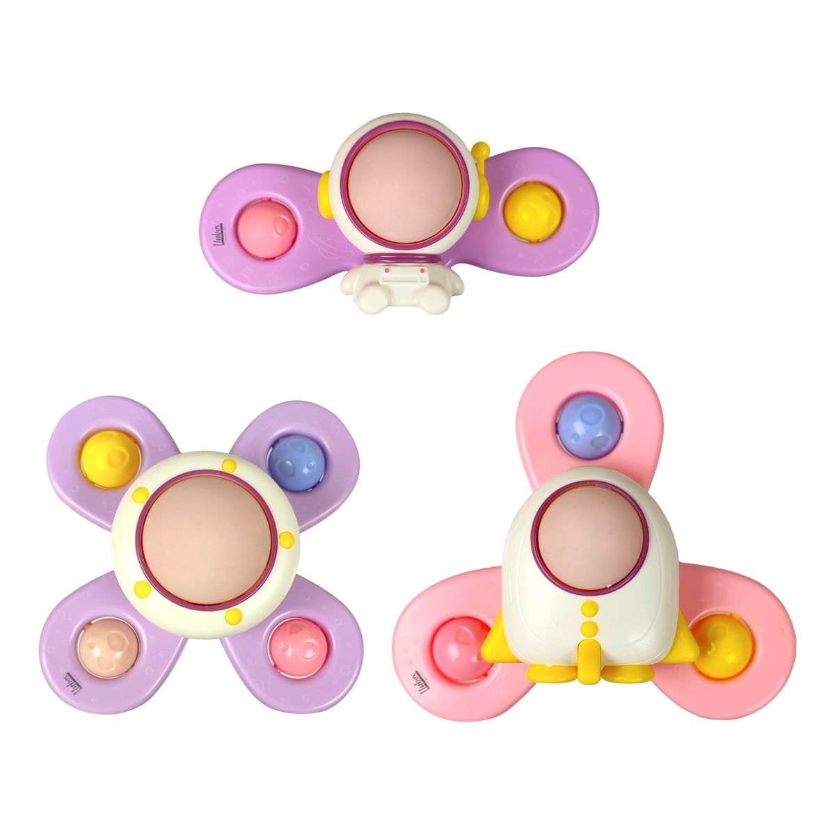 Unbox - Set of 3 Space Theme Suction Cup Spinners Turn-Around Toys ...