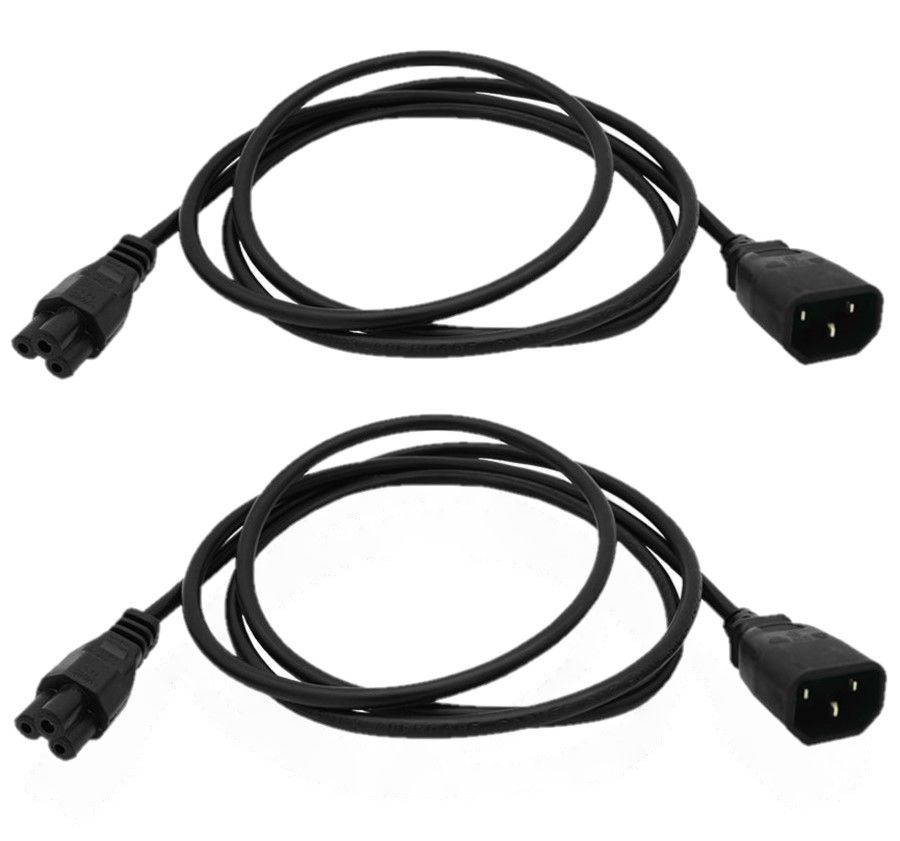 Male IEC To Clover Cable 1.8m - Electric Cord / Lead (2 PACK) IEC-C ...