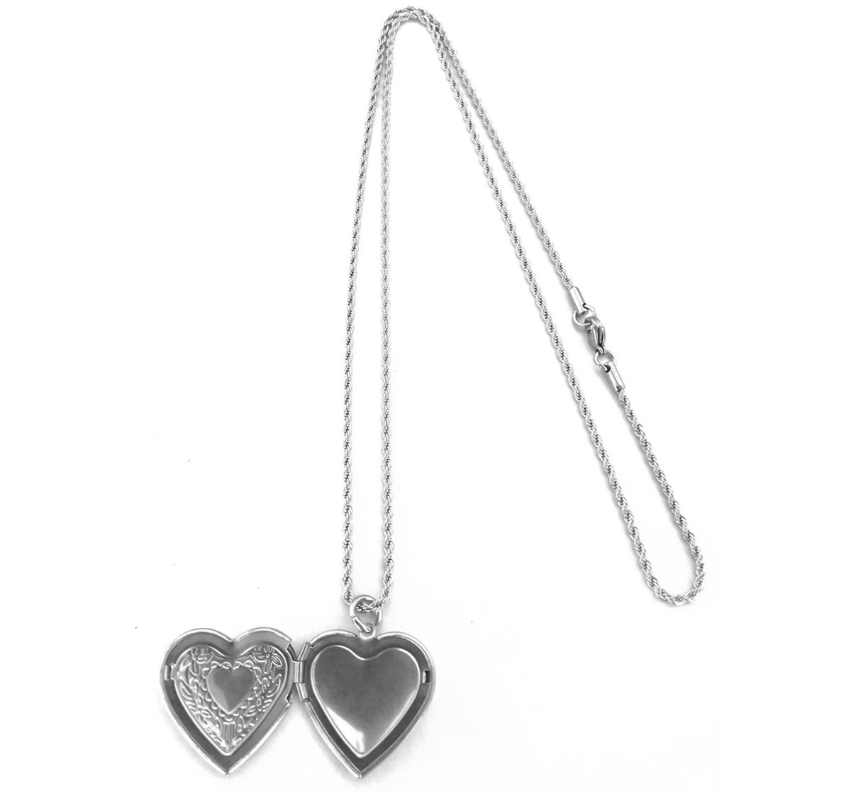 Stainless Steel Heart Locket with 70cm Rope Chain | Shop Today. Get it ...