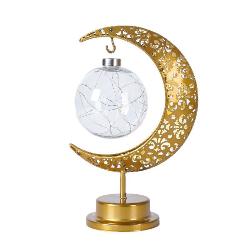 Battery Powered Creative Moon Led Light Round Ball Table Lamp Night ...