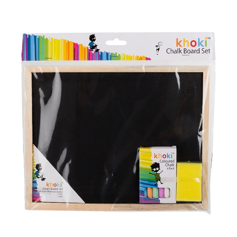 Khoki - Black Board Set - Arts & Crafts - With Chalk & Sponge - 28cm x ...