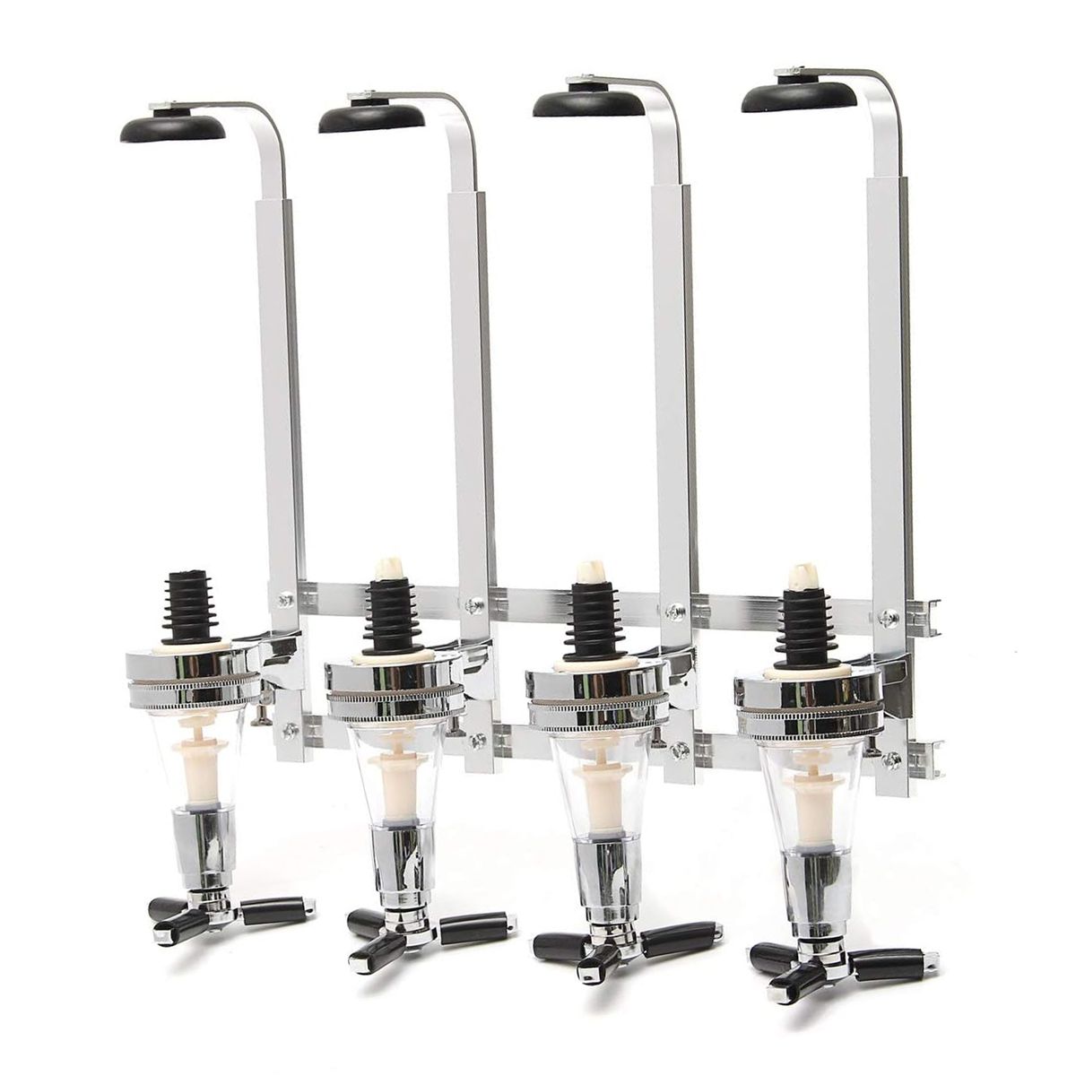 4 In Line-Wall Mount Liquor Dispenser Wall Mounted Bottle Stand Rack ...