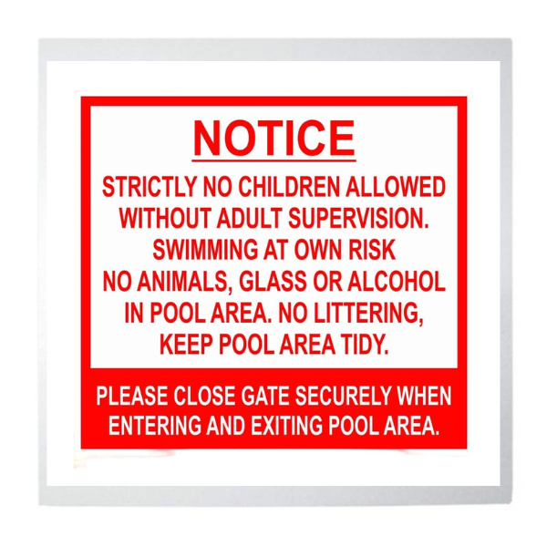 Pool Notice Sign 440x440 | Shop Today. Get it Tomorrow! | takealot.com