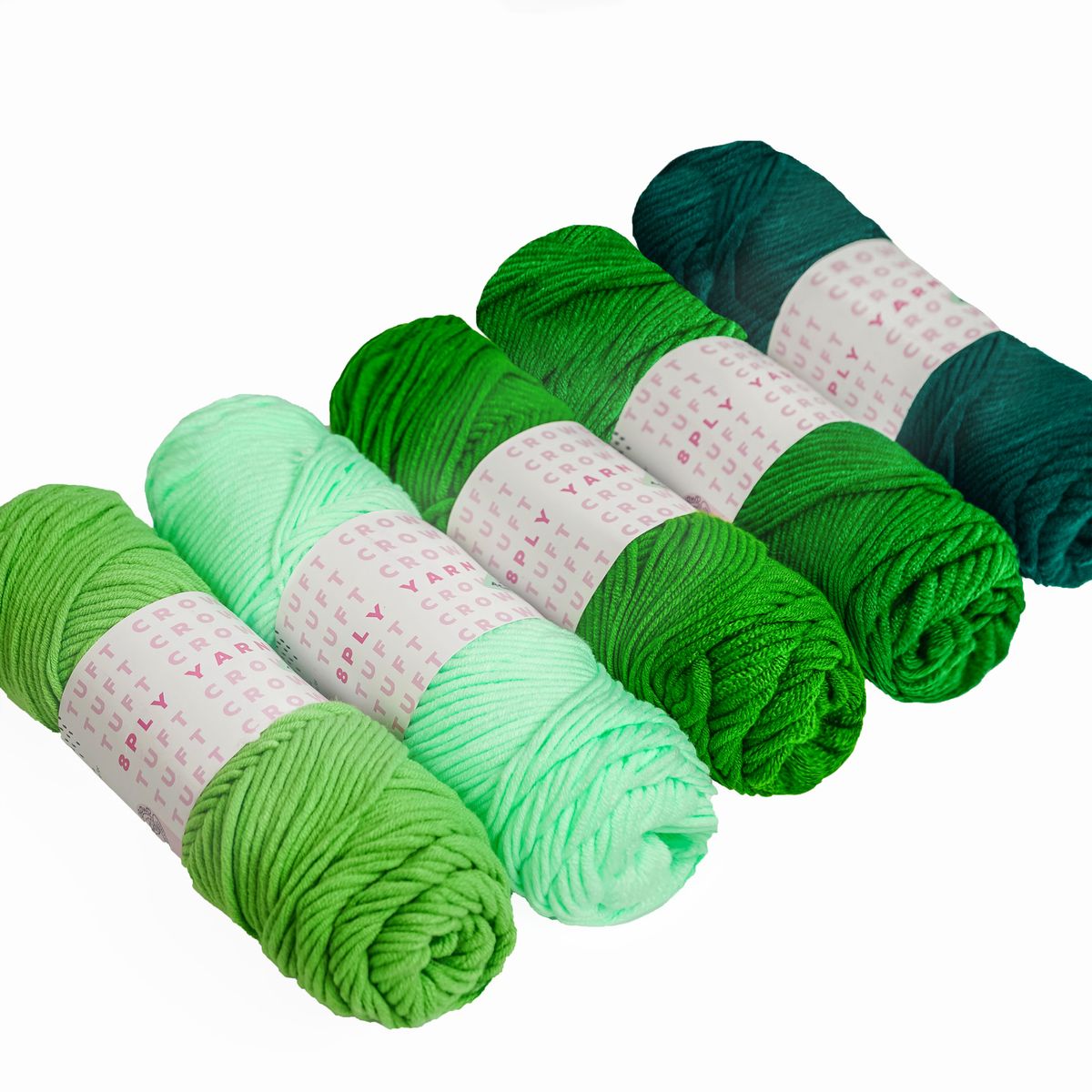 TUFT CROWD - Green Yarn, 8-ply Tufting Yarn ( 5 x 100g ) , Knitting ...