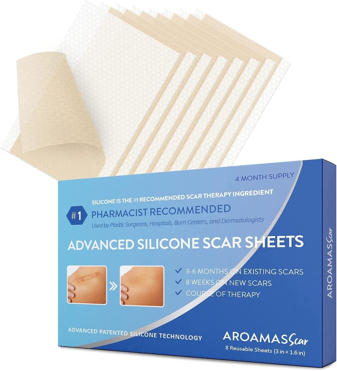 Professional Silicone Scar Sheets, Soften and Flattens Scars - 8 Sheets ...