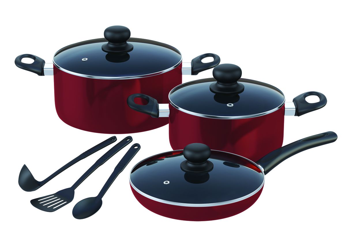 Bennett Read 9 Piece Metallic Red Non-Stick Cookware Set | Shop Today ... Bennett Read 9 Piece Metallic Red Non-Stick Cookware Set | Shop Today ...