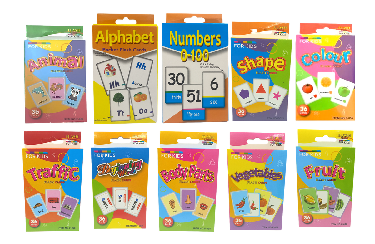 For Kids' Educational Flash Card Super Set - 10 Pack | Buy Online in ...