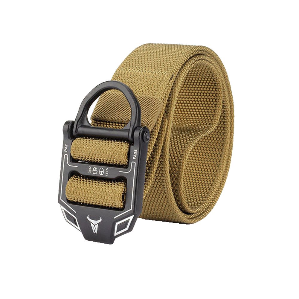 Heavy Duty Metal Buckle Military Style Nylon Tactical Belt-Brown | Shop ...
