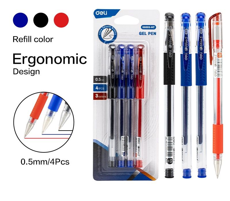 Gel Pens 0.5mm 4pk - Black, Blue & Red | Shop Today. Get it Tomorrow ...