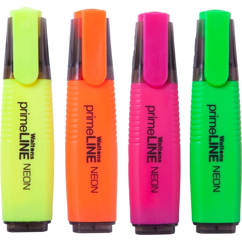 Primeline Highlighter Set of 4 Neon Assorted Colours x 6 | Shop Today ...