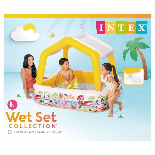 Intex Pool With Detachable Sun Shade 157 X 157 X 122cm | Shop Today ...
