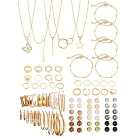 58 Pieces Women's Gold Jewellery Set | Shop Today. Get it Tomorrow ...