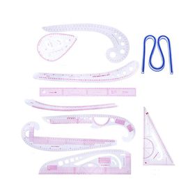 10 Piece Sewing Ruler Set French Curve Ruler Clear Metric for Pattern ...