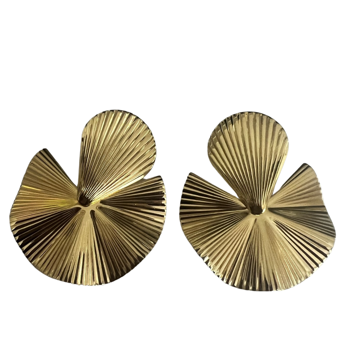 Gold Stainless Steel Abstract Flower Earrings | Shop Today. Get it ...