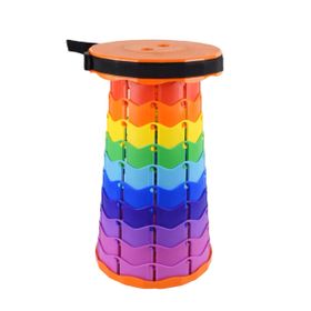 45C Telescopic Stool Collapsible Rainbow Lightweight Camping Outdoor ...