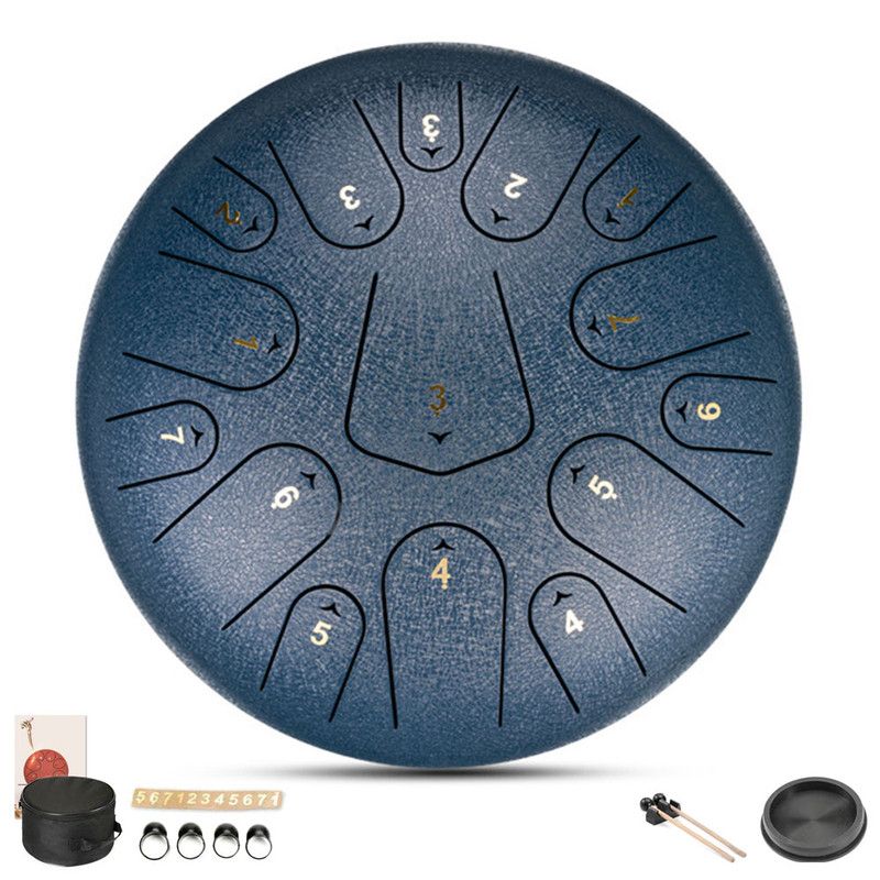 Steel Tongue Drum Set 12 Inch 15 Notes Handpan Steel Drum Steel ...