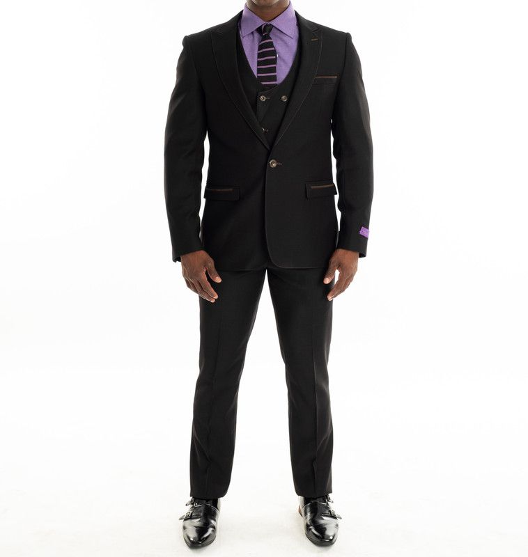 Men's Penn 3 Piece Suit - Marco Benetti - Black | Shop Today. Get it ...