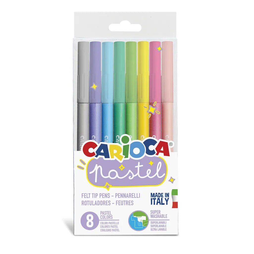 2x Carioca Pastel Felt Tip Pens Plastic Box 43032 (Set 8) | Shop Today ...