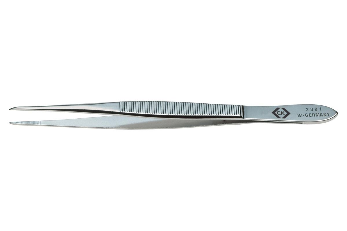 CK Tools (T2301) Tweezer, Fine Blunt Tip, Precision, 115mm, Carbon ...