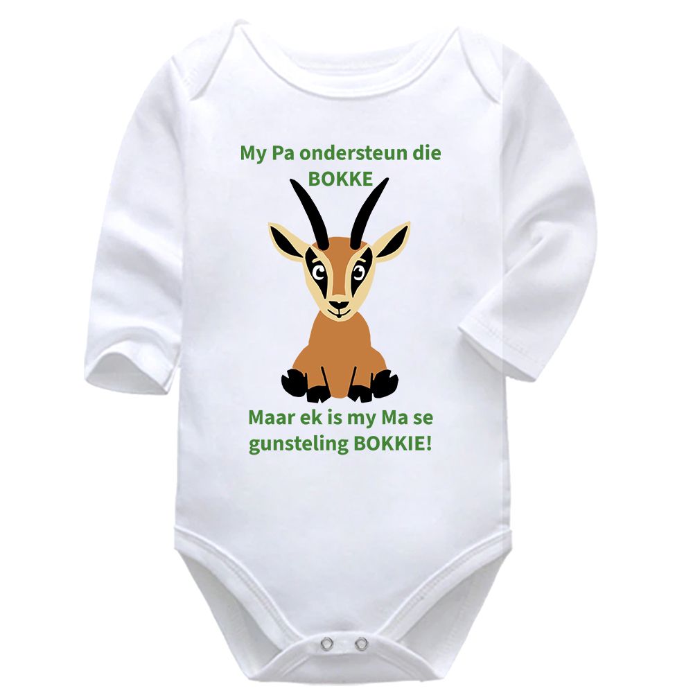 My Pa Ondersteun Die Bokke Rugby Baby Vest Bodysuit Onesie Long Sleeve ...