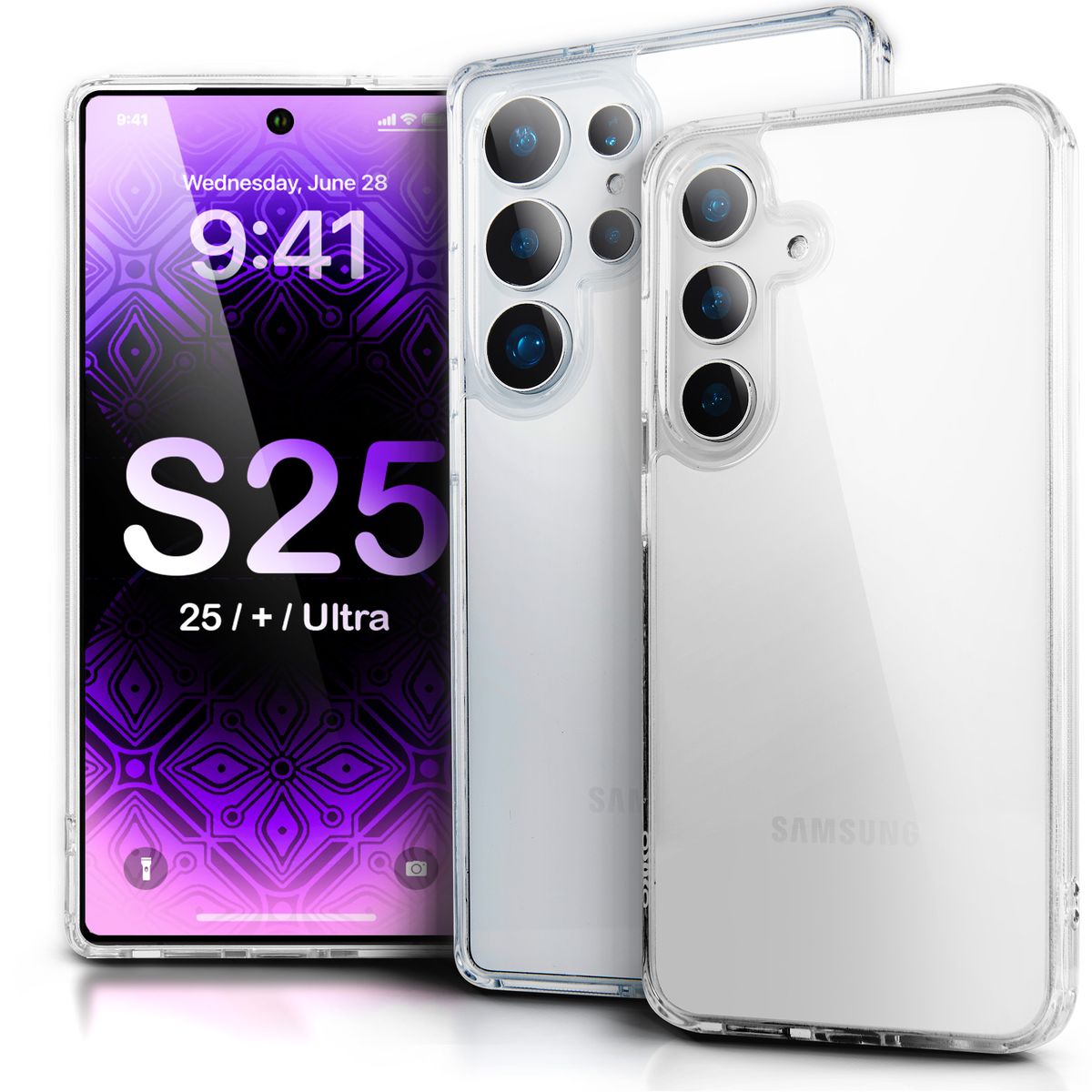 ORRO Slim Clear Case for Samsung S25/Plus/S25 Ultra - with Hard Back ...