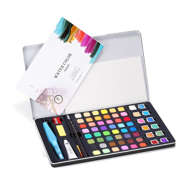 Solid Pearl Watercolor Paint Set - 60 Colors(With Watercolor Papers ...