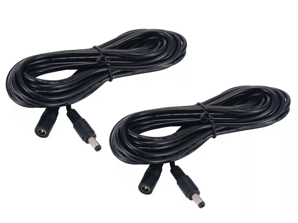 DC Extension Power Cable Male to Female 5.5mm / 2.1mm - 5M - 2 Pieces ...
