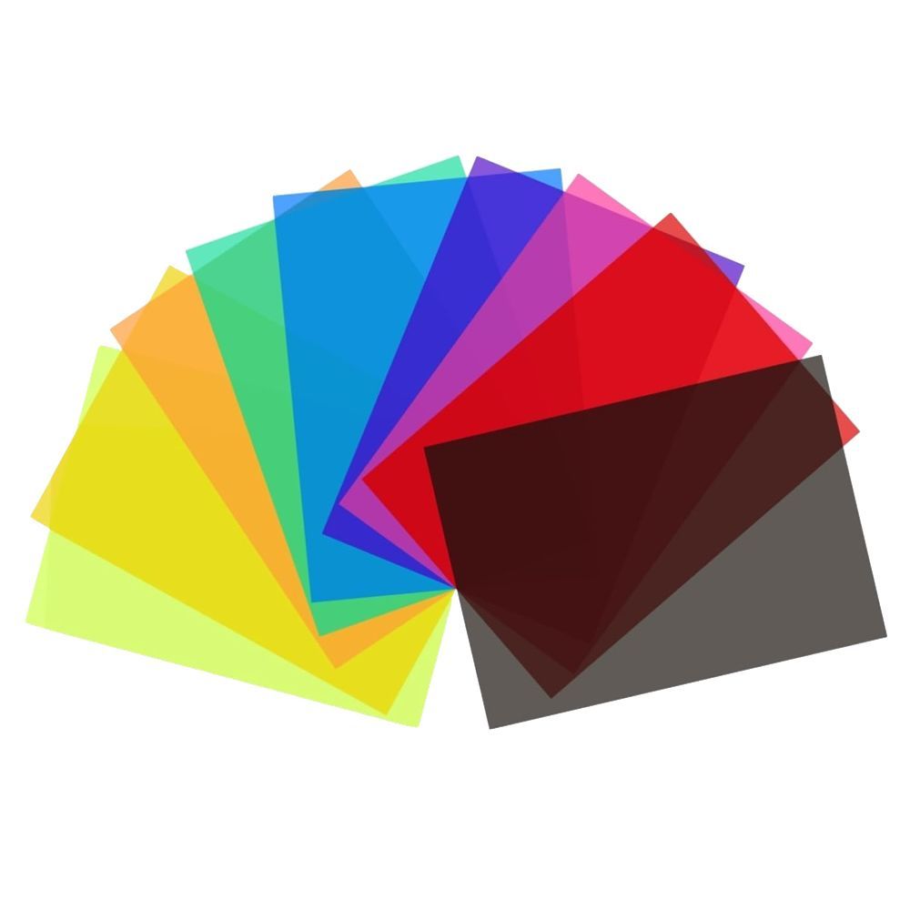 Stationery Transparent Multi-Colour Sheets for DIY Projects - 12 Pieces ...