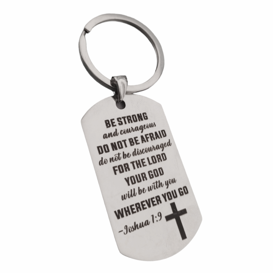 Be Strong and Courageous Christian Key Holder/ Keychain/ Key Ring ...