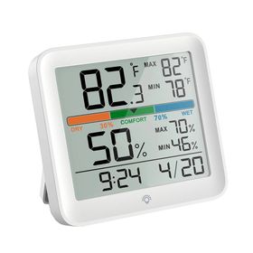 Portable LCD Digital Temperature & Humidity Clock with Backlight for ...