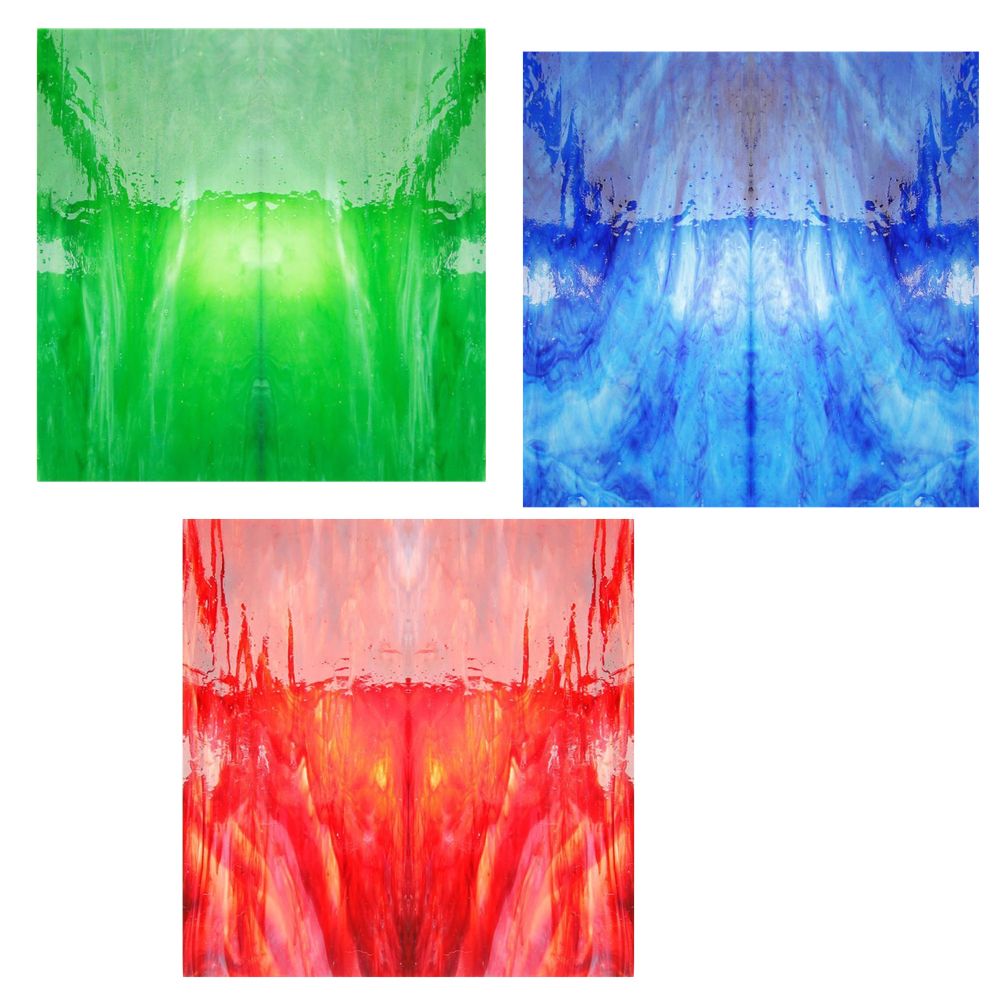 Craft DIY Translucent Glass Mosaic Decoration Tiles Set of 3 (10cm ...