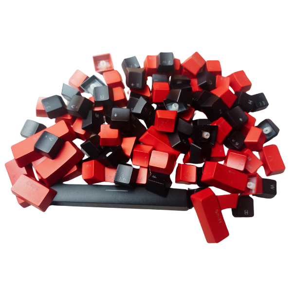 Black and Red 104 keycap set PBT Backlit - Mecahnical Keyboard all ...
