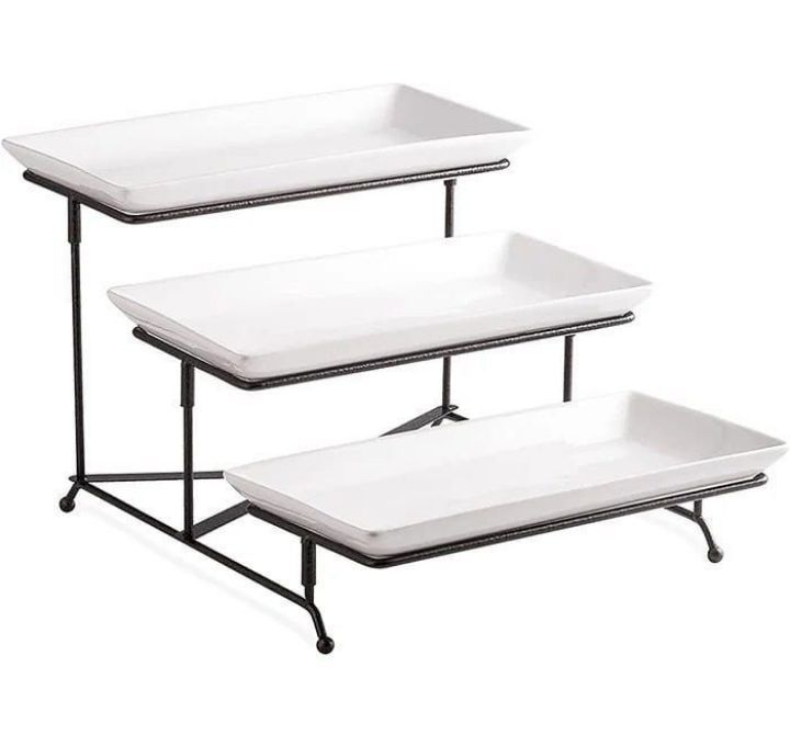 White Classy 3 Tier Serving Platter With Stand | Shop Today. Get it ...