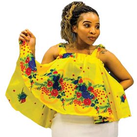 Africa Fashion House Nosi Yellow Tsonga Flare Top | Shop Today. Get it ...