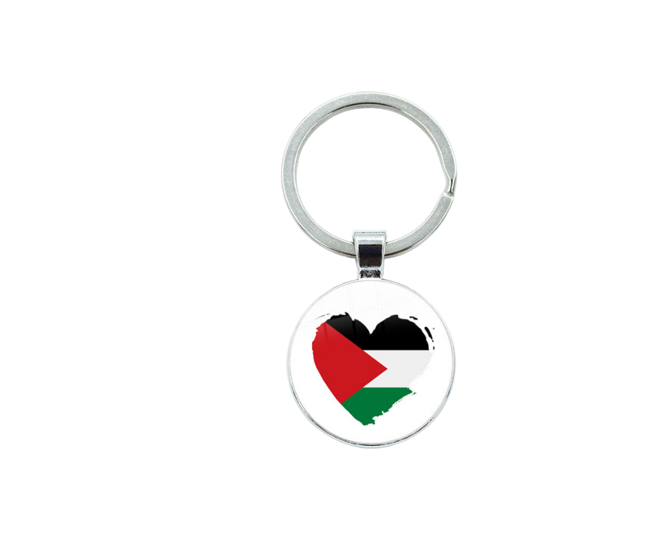 Palestine FlagCharm Keyring/Keychain Souvenir Novelty Gift Edged Heart ...