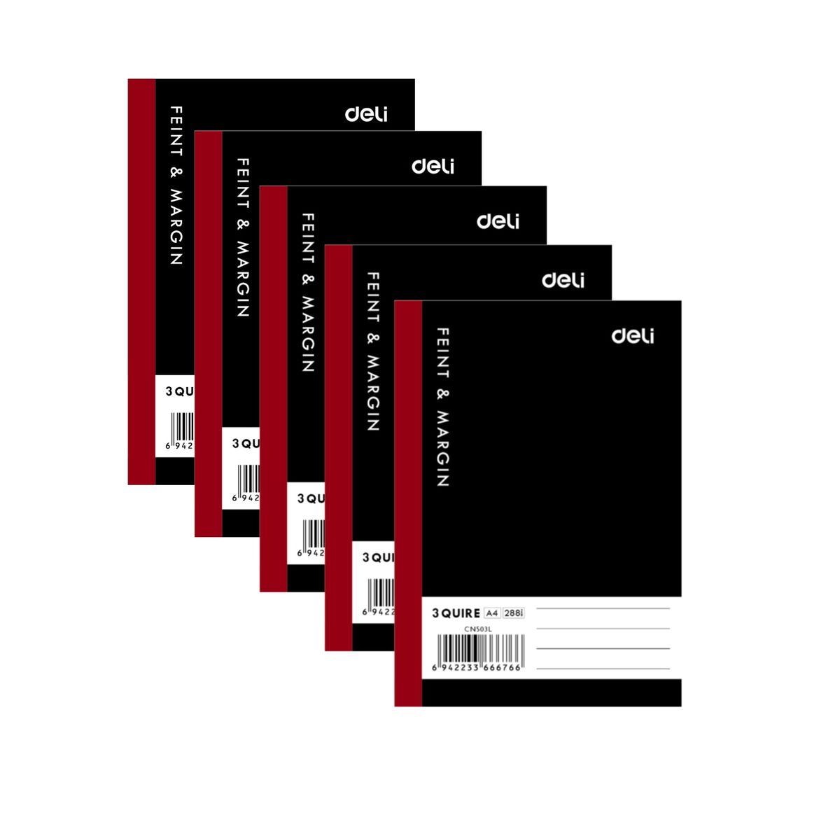 Deli 3 Quire, 288 Pages A4 Books, Feint and Margin, 2 packs | Shop ...