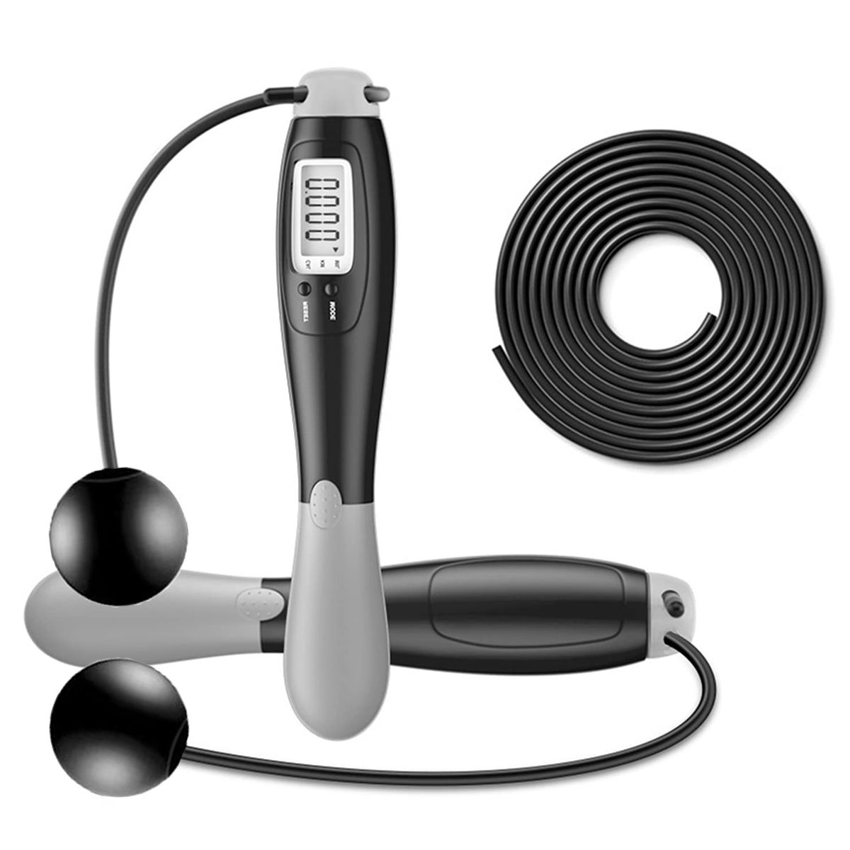 Cordless Skipping Rope Adjustable Length Skipping Rope with Digital ...