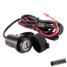 Motorcycle Dual USB Socket with Wiring & Inline Fuse (12V) | Shop Today ...